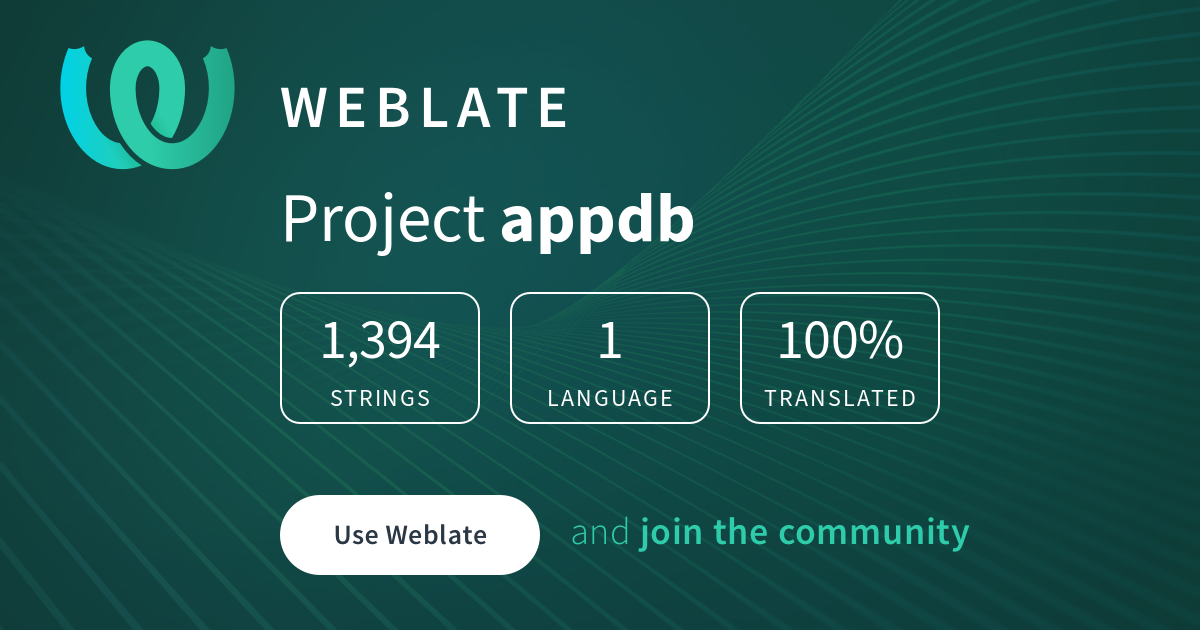 appdb - English @ Weblate