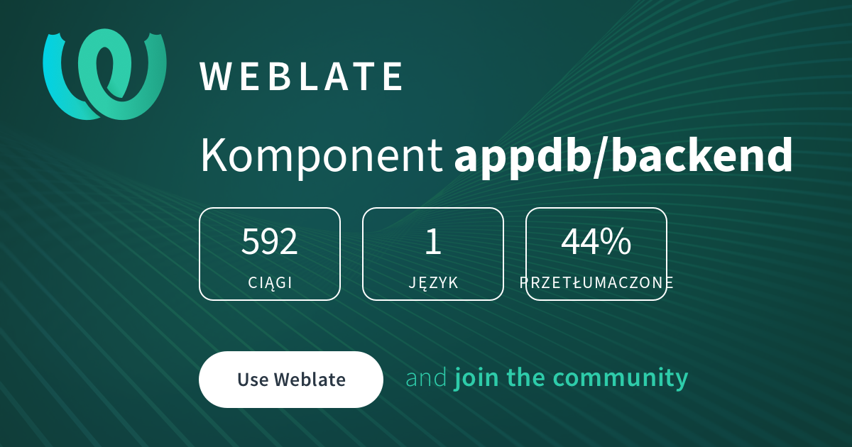 appdb/backend — Polish @ Weblate